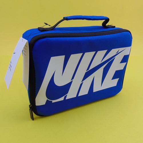 Nike Lunch Box Insulated Cooler Blue White Logo Cold Snack Drink Travel ...