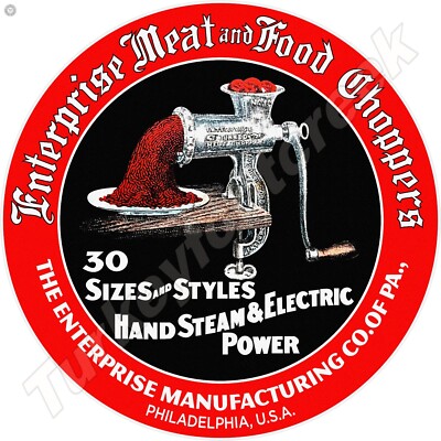Enterprise Meat And Food Choppers 11.75" Round Metal Sign | eBay
