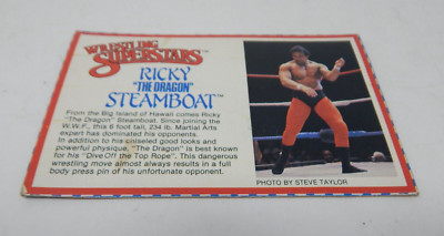 1984 WWF Wrestling Superstars Cut Bio File Card LJN Ricky The Dragon ...