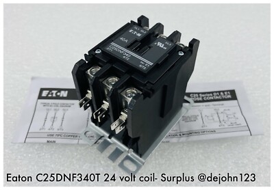 Eaton C25DNF340T Contactor 3P 600V 40A 24V Coil 50/60Hz ~ Surplus | eBay