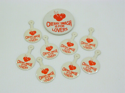 Vintage Cherry Smash Soda Advertising Metal Buttons Pins! | eBay