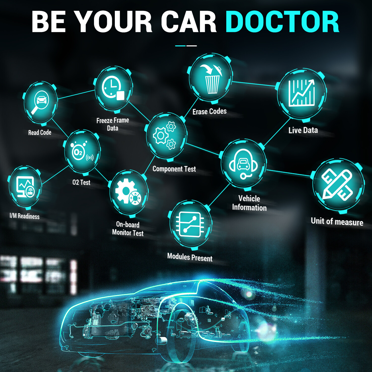 Foxwell NT301 OBD2 Scanner Code Reader OBD Engine Live Data Car ...