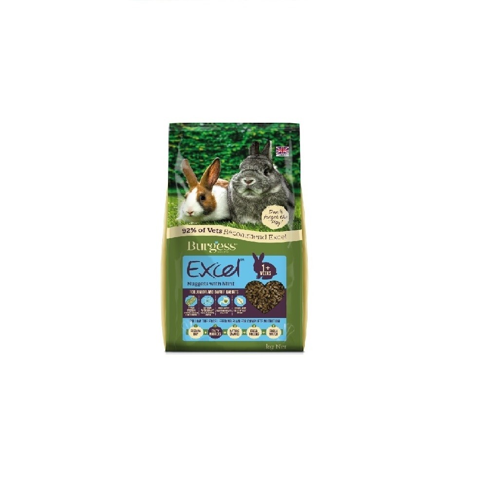 EXCEL RABBIT JUNIOR & DWARF NUGGETS 1.5kg, 3kg 10kg : Burgess Bunny ...