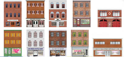 10 Strorefront Flat Buildings for Backgrounds for 1:43 Scale Models ...