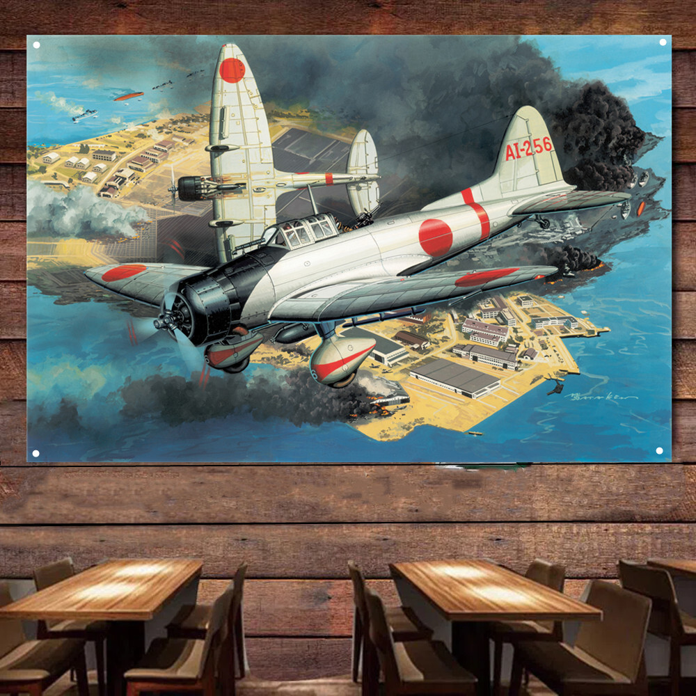 WW II Japan IJN Type 99 Carrier Dive Bomber Banner Flag Aviation ...