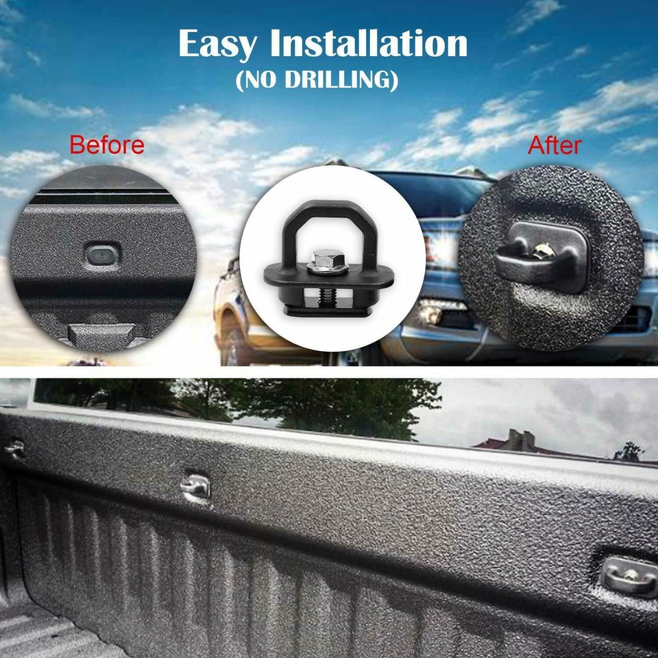 4PCS Tie Down Anchor Truck Bed Side Wall Anchors For Chevy Silverado ...