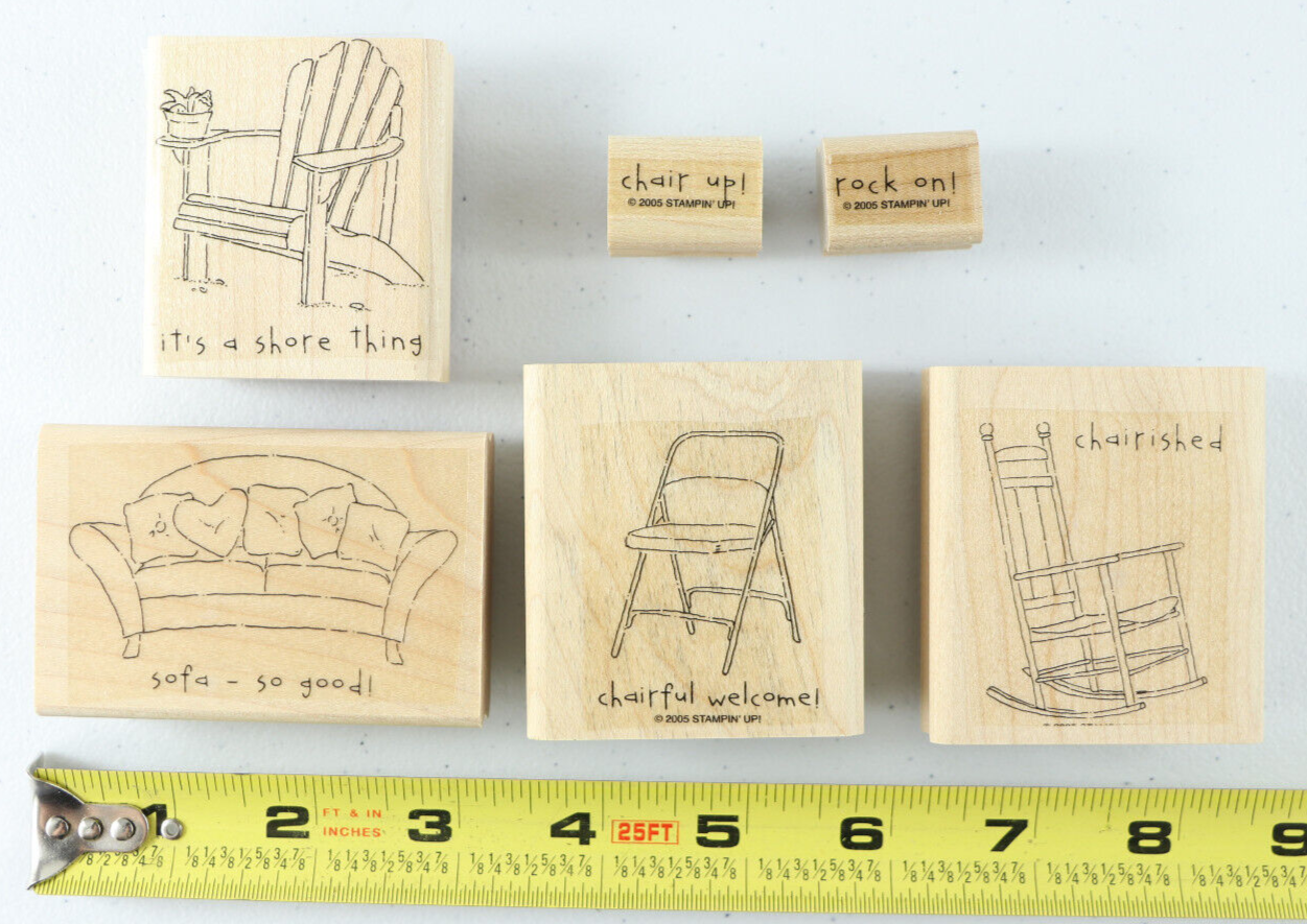 Stampin' Up! 6 Please Be Seated Ink Stamps in Case Clean Chair Sofa ...