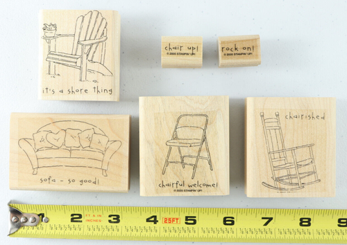 Stampin' Up! 6 Please Be Seated Ink Stamps in Case Clean Chair Sofa ...