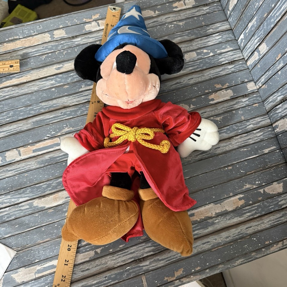Disney Store Mickey Mouse Fantasia Wizard Sorcerer Plush Stuffed Toy 19 ...