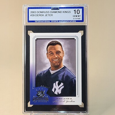 2003 Donruss Diamond Kings #39 Derek Jeter Canvas Portrait ISA 10 GEM ...