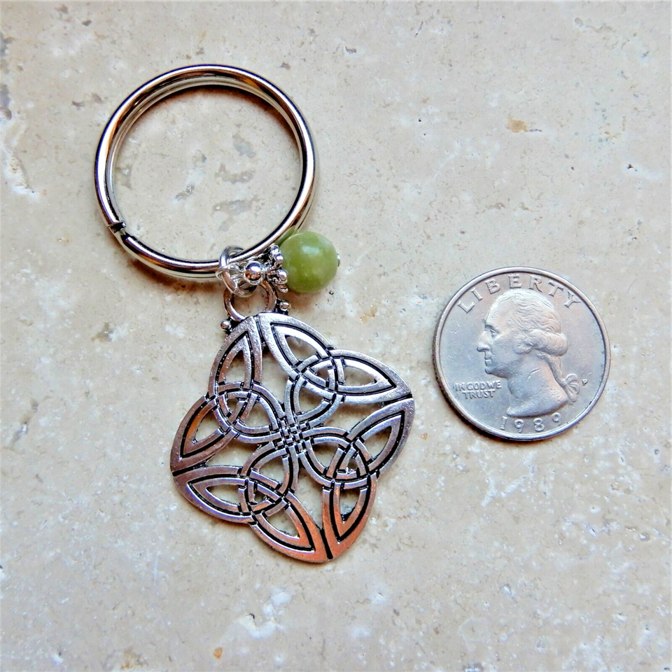Celtic Keychain Irish Connemara Marble Bead, Celtic Knot, Cross ...
