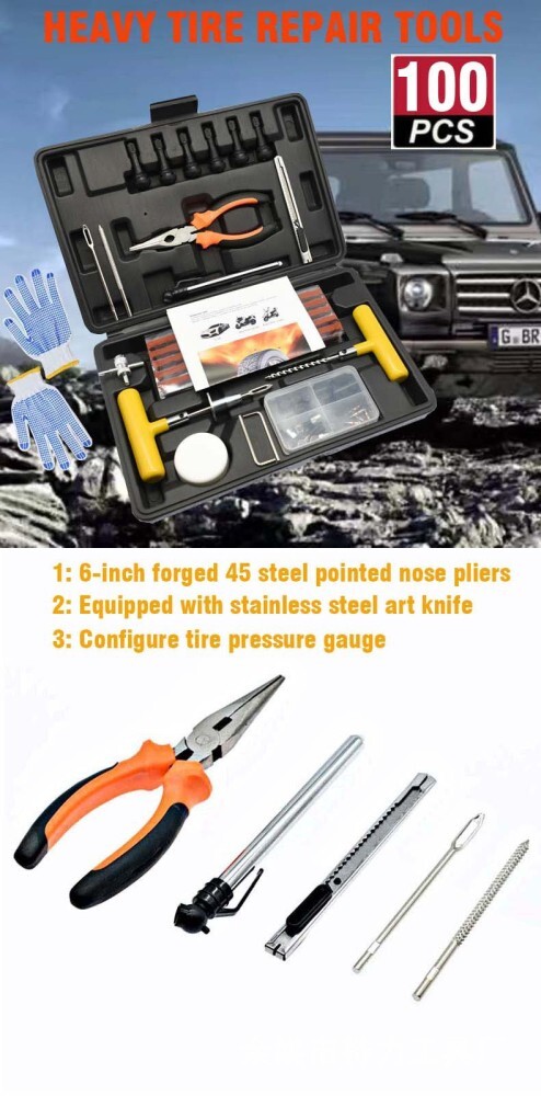 100pcs Heavy Duty Tyre Puncture Repair Tool Set Tire Mending Kit Car ...