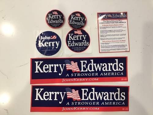 Official 2004 Kerry Edwards Presidential Stickers And Buttons | eBay