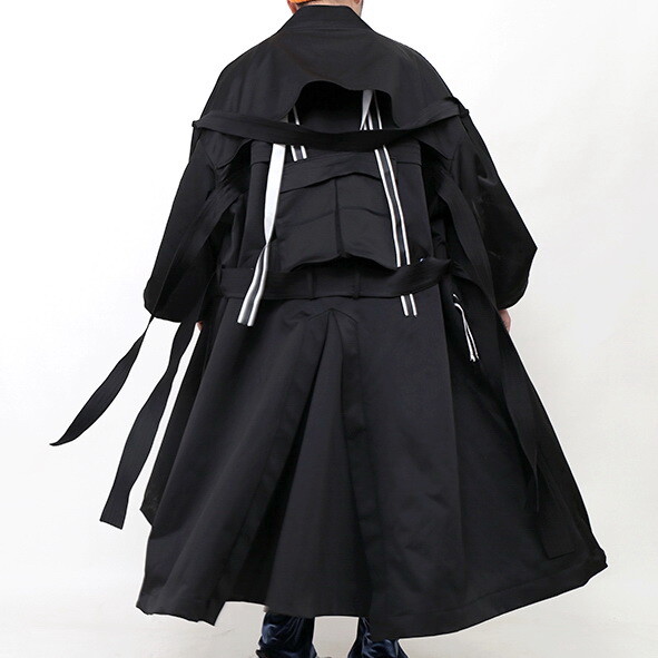 Mens Cyberpunk Overcoat Urban Outdoor Techwear Yama Style Coat Japanese ...