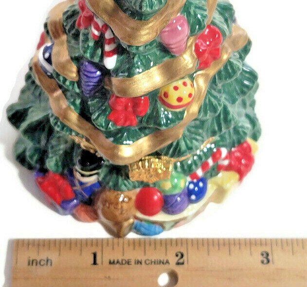 Christmas Tree Hinged Ring Trinket Keepsake Box Holiday Novelties 4 ...