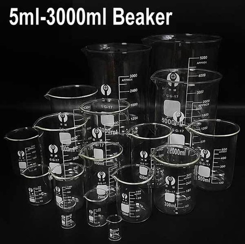 5ml-3000ml Laboratory Borosilicate Glass Beaker Hi Chemistry stability ...