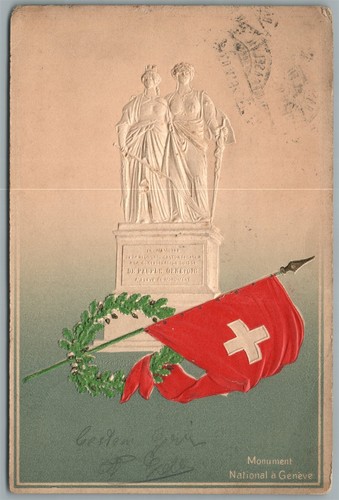 SWITZERLAND MONUMENT NATIONAL A GENEVA EMBOSSED ANTIQUE POSTCARD | eBay
