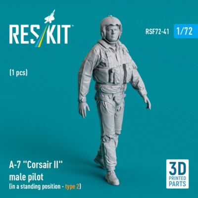 A-7 "Corsair II" male pilot (type 2) (1 pcs) (3D Printed) 1/72 ResKit ...