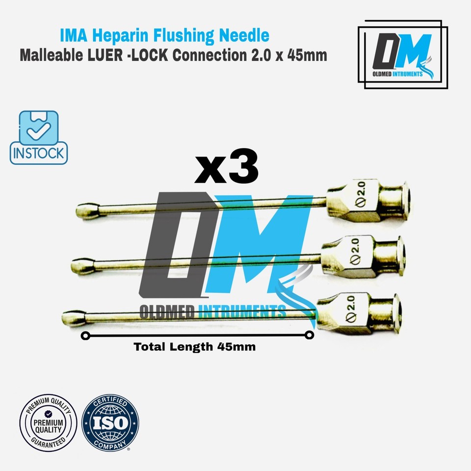 IMA Malleable LUER -LOCK Heparin Flushing Needle Connection 3Pcs Top ...