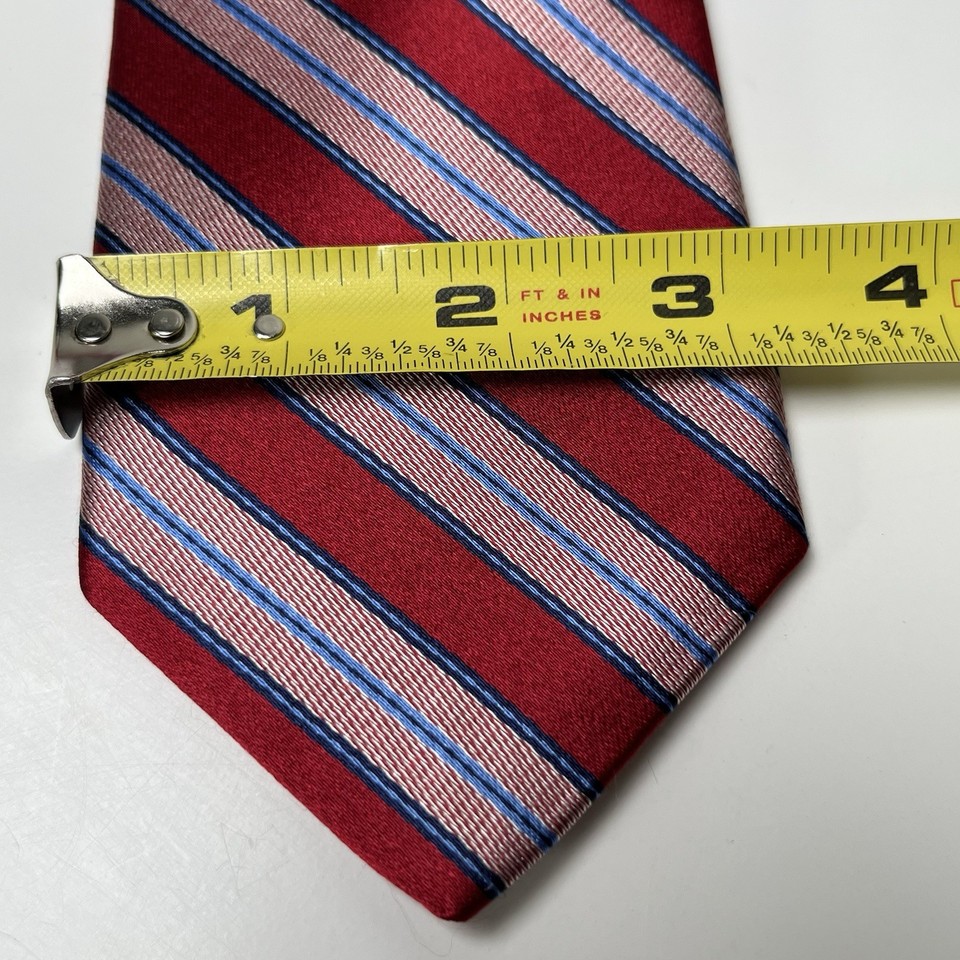Robert Talbot Best Of Class Mens Silk Blend Tie Red Pink Blue Stripe ...