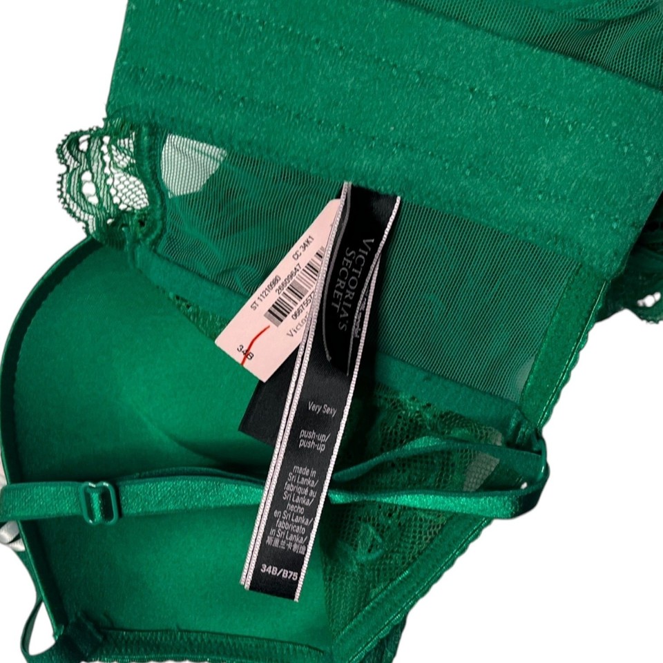 Victoria's Secret Bombshell Corset Push-Up Bra Top Verdant Green Size ...