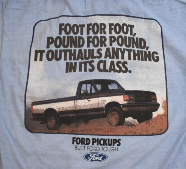 Ford Mens Ford Pickups Built Ford Tough Foot For Foot Blue Truck Shirt ...