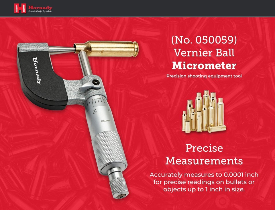 Hornady Vernier Ball Micrometer 050059 - Reloading Equipment for ...