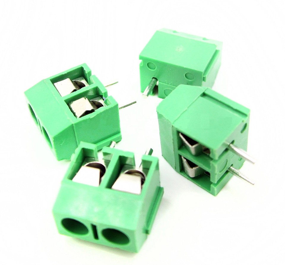 100PCS Green KF301-2P 2 Pin Plug-in Screw Terminal Block Connector 5 ...