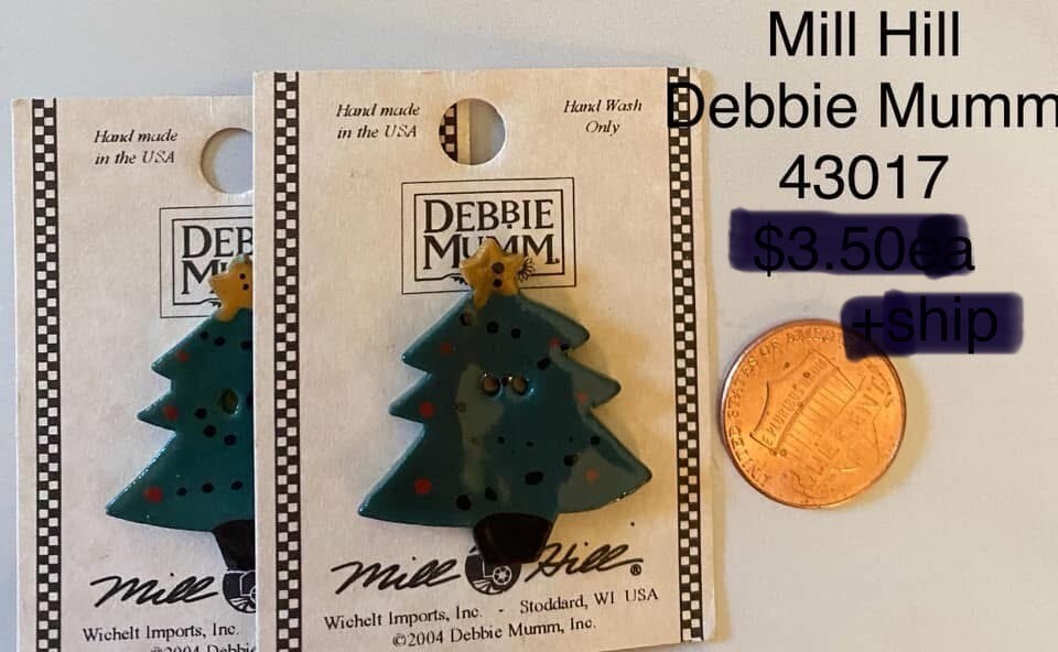 Mill HIll Debbie Mumm Christimas Buttons Handmade & Painted Ceramic | eBay