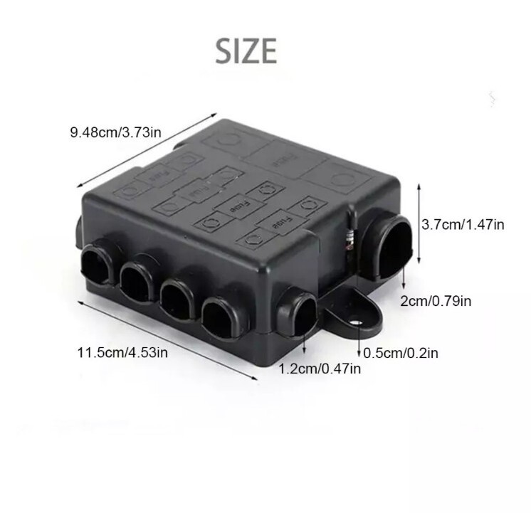 5 Way Car Fusebox with 2 X Mega Fuses And 8 Midi Fuses of your choice ...