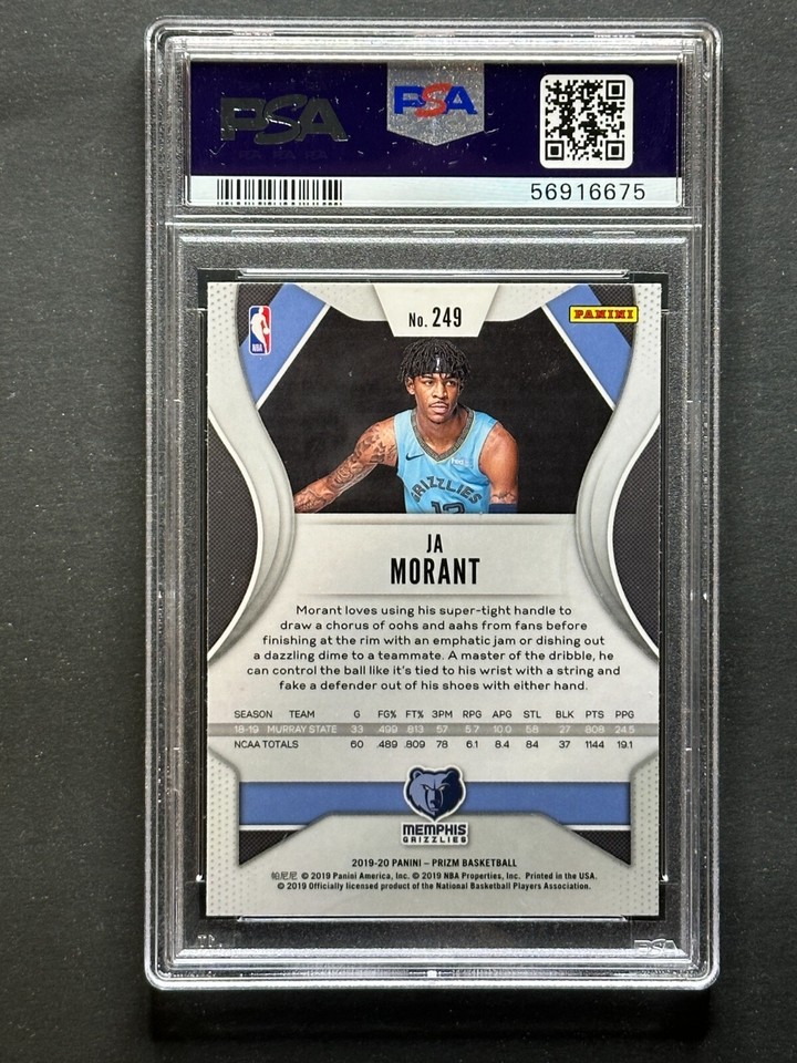 2019-20 Panini Prizm Ja Morant Rookie Card RC #249 Memphis Grizzlies ...