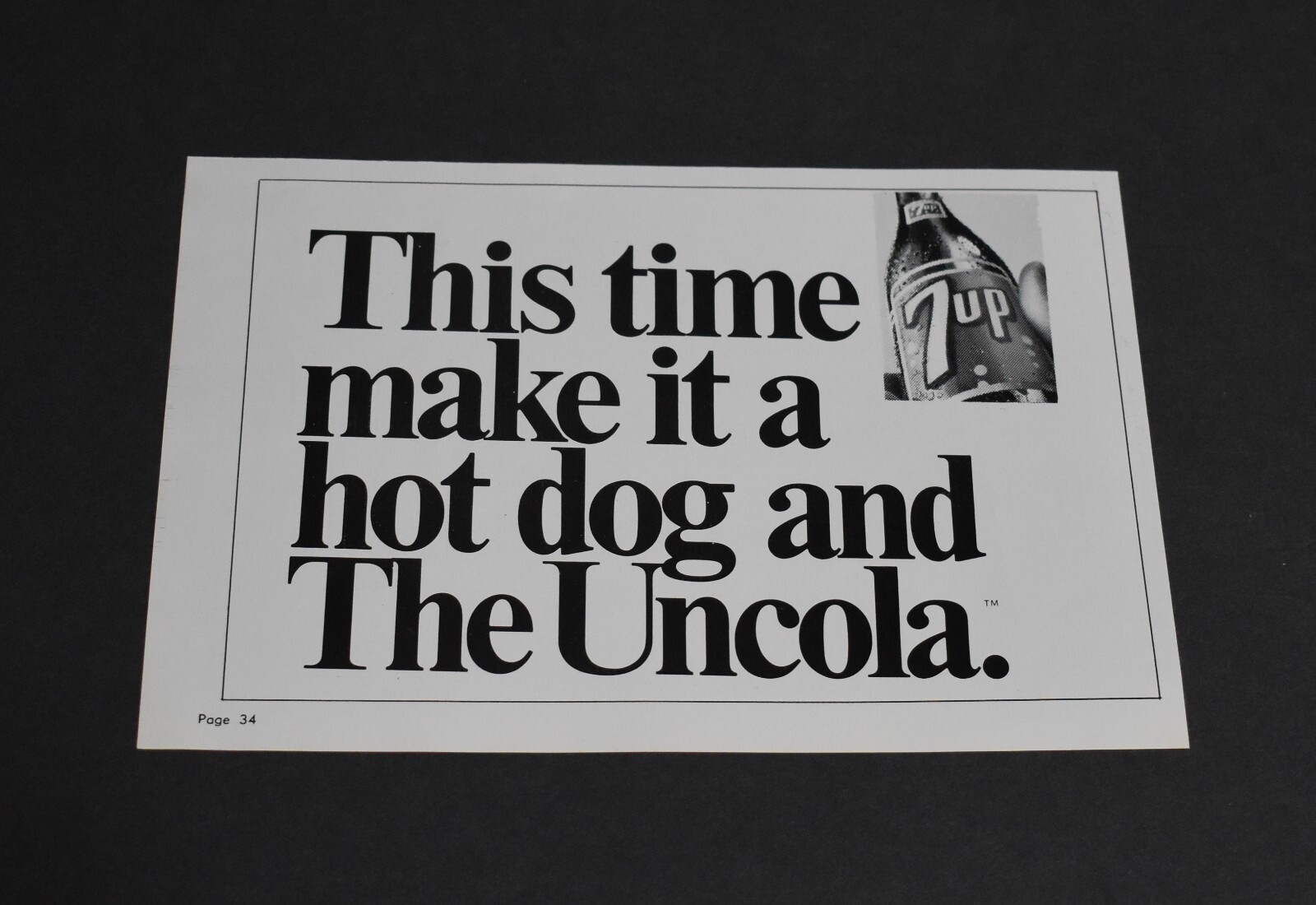 1968 Print Ad Detroit Michigan Hot Dog Uncola 7up Seven Up Soda Pop Art ...
