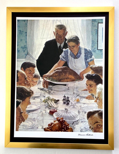 NORMAN ROCKWELL + " THANKSGIVING " + CIRCA 1970'S + SIGNED PRINT FRAMED ...