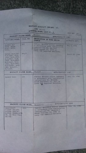 Beech BARON Brackett Air Filter BA6210-1 Fits Beech 55 STC SA71GL | eBay