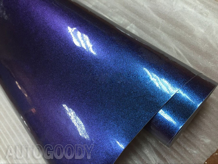 Premium Gloss Metallic Chameleon Purple Blue Vinyl Film Wrap Air Bubble ...