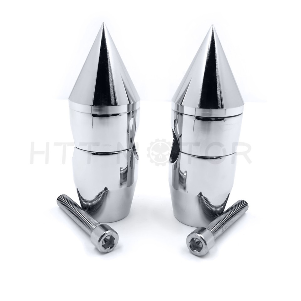 2 1/4" Chrome Spike Handlebar Risers For Harley Softail Dyna Sportster ...