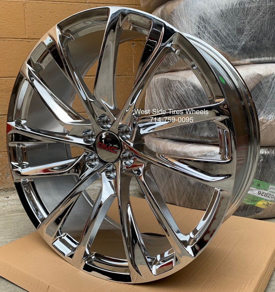 26” Inch New ESCALADE PLATINUM CHROME FR98 WHEELS Yukon Sierra Tahoe ...