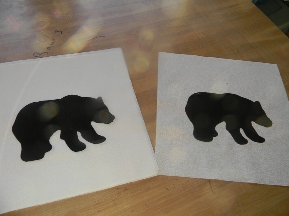 12 PRETTY APPLIQUED BLACK BEAR QUILTING BLOCKS ON 10 INCH BLOCKS SET 2 ...