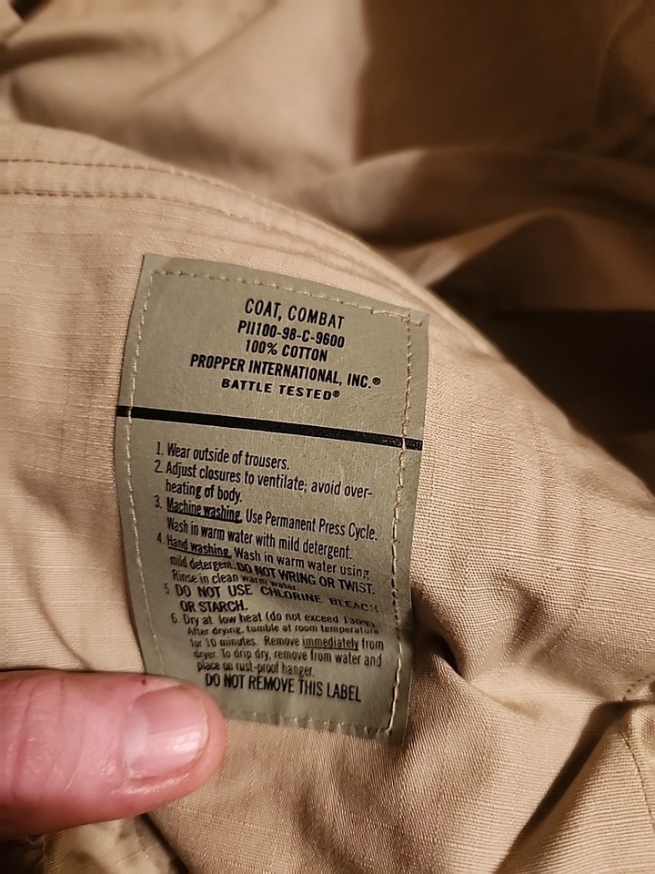 Propper Combat Coat Mens BDU Ripstop Shirt 100% Cotton Khaki XL Regular New | eBay