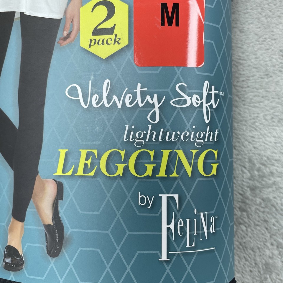 Felina Womens M Velvety Soft Leggings Black e0171 | eBay