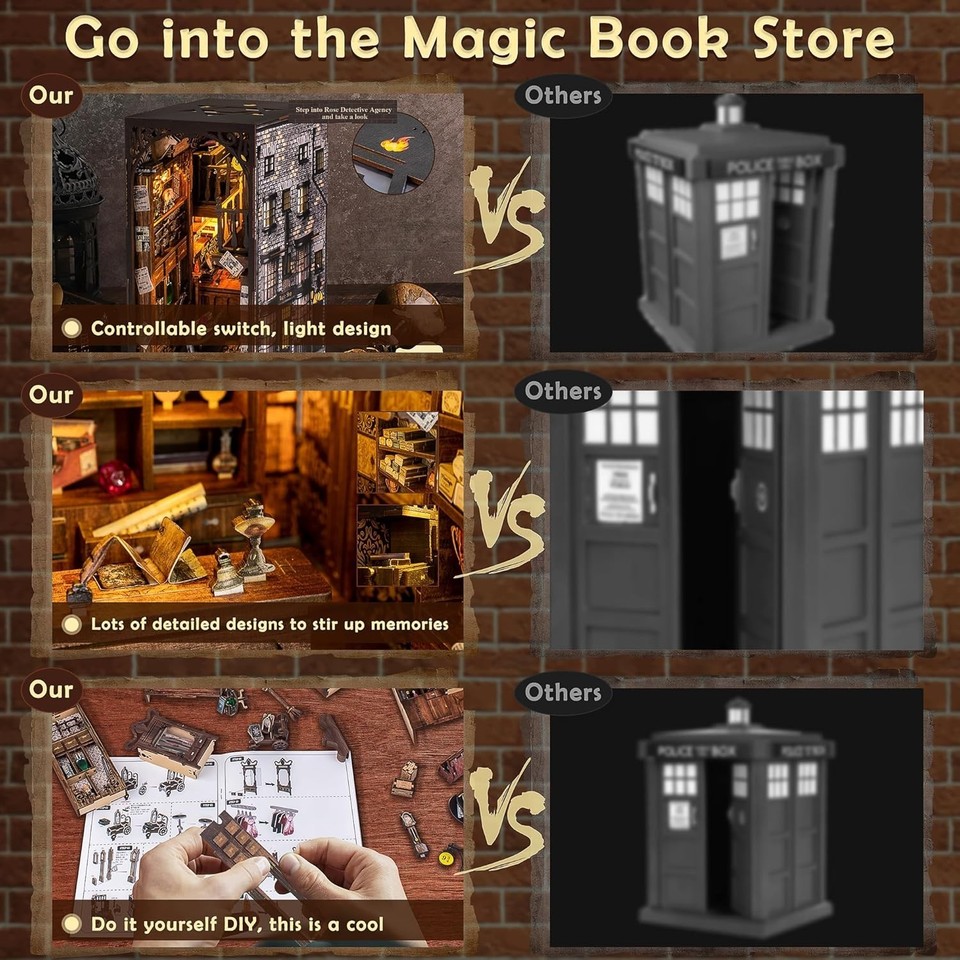 Book Nook Kit -MAGIC BOOK STORE- Miniature DIY 3D Wooden Puzzle ...