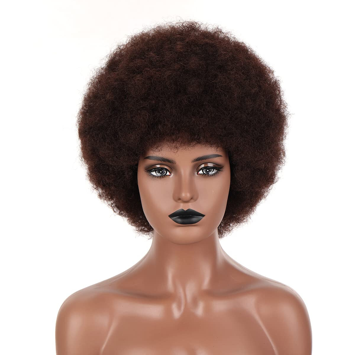 BaoZha Tou 70s tight kinky curly auburn brown afro costume wig man ...