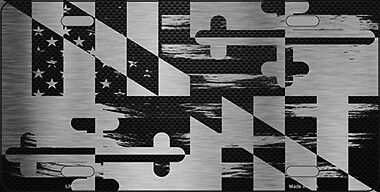 Maryland Carbon Fiber Brushed Aluminum Novelty Metal License Plate LPC ...