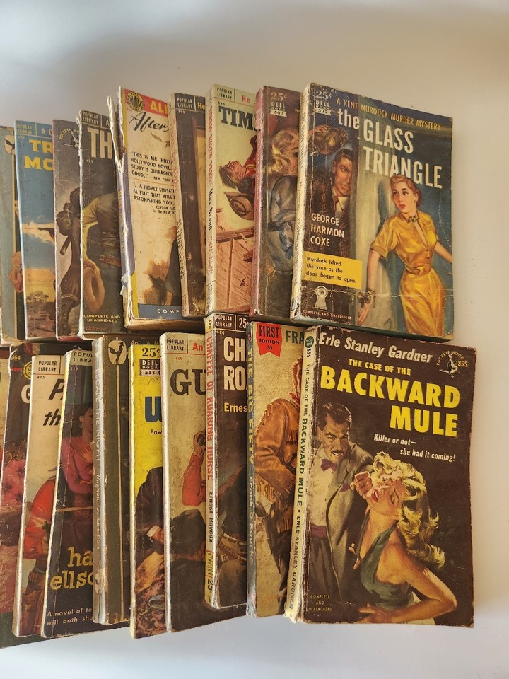 38 Vintage MYSTERY Pulp PAPERBACK BOOK Lot EROTIC Suspense Pocket 1940s ...