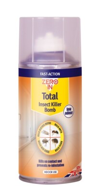 Zero In Total Insect Killer Bomb Spray Aerosol Fast Action Low Odour ...