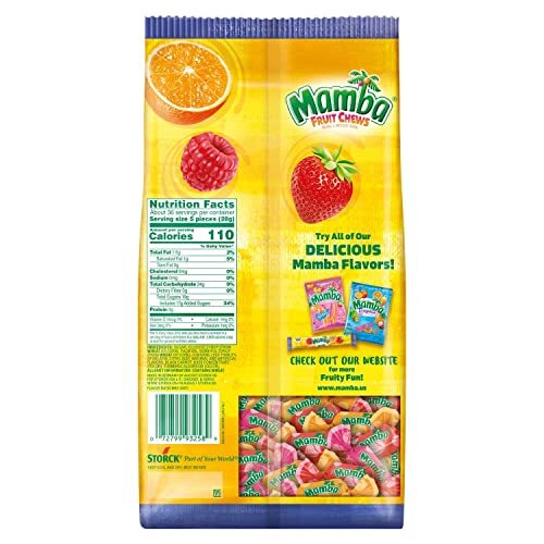 Storck Mamba Fruit Chews Strawberry Raspberry Orange, 165 Pieces, 35.3 ...