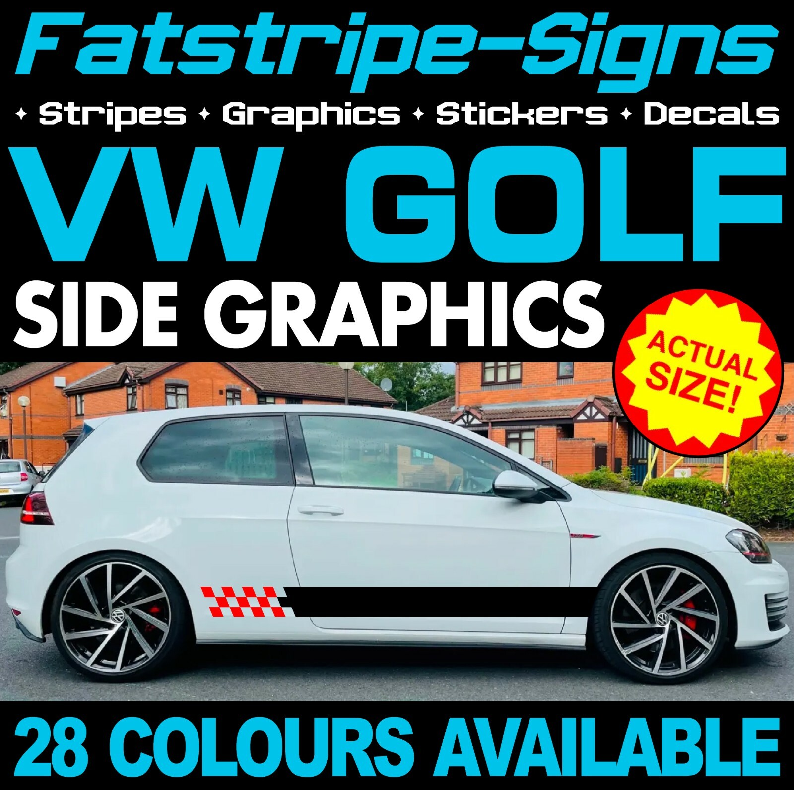 to fit VW GOLF GRAPHICS STICKERS STRIPES DECALS V DUB GTI R32 R 1.6 ...