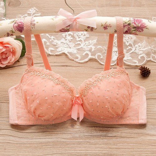 Teenage Girls Cotton Push Up Bra Underwear Casual Underwire Lace Bra ...