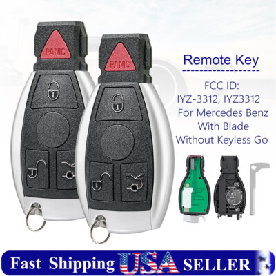 2 Replacement for Mercedes-Benz IYZ3312 Keyless Entry Remote Car Key ...