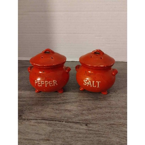 Lego Japan Vintage Orange Salt Pepper Shakers Red Cauldrons Stew Pots ...